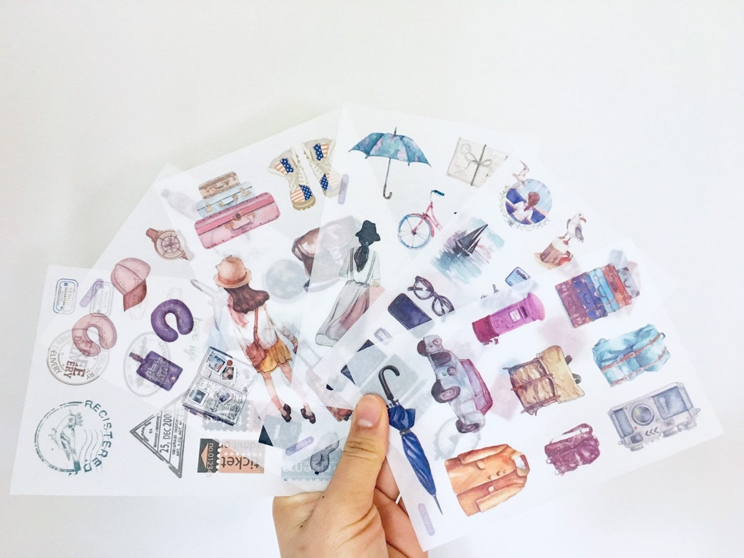 Illustrated Travel Stickers, Holiday Planner Stickers, Travel Clipart ...