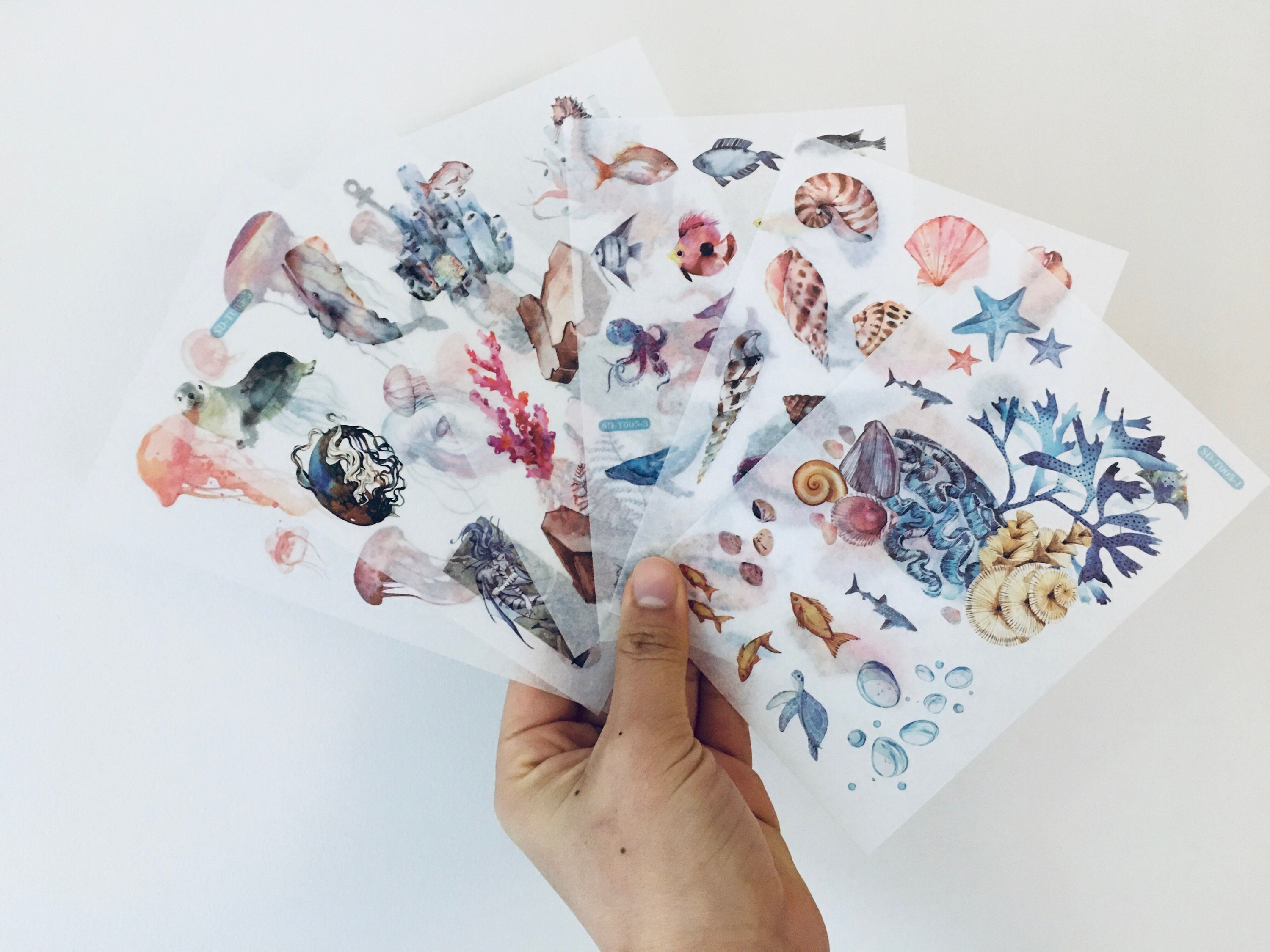 Sea Animals Stickers, Seashells Stickers, Sea Creatures Stickers ...