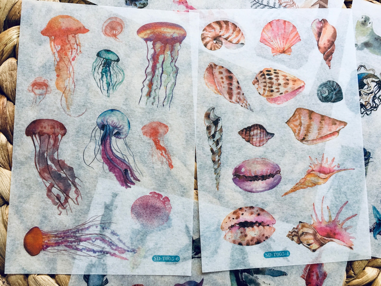 Sea Animals Stickers, Seashells Stickers, Sea Creatures Stickers ...