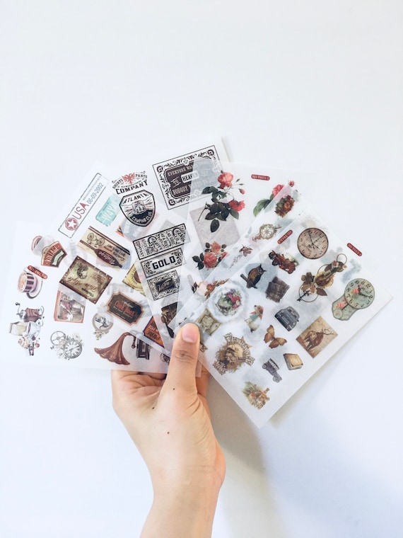 Beautiful Vintage Themed Stickers Vintage Floral Stickers - Etsy