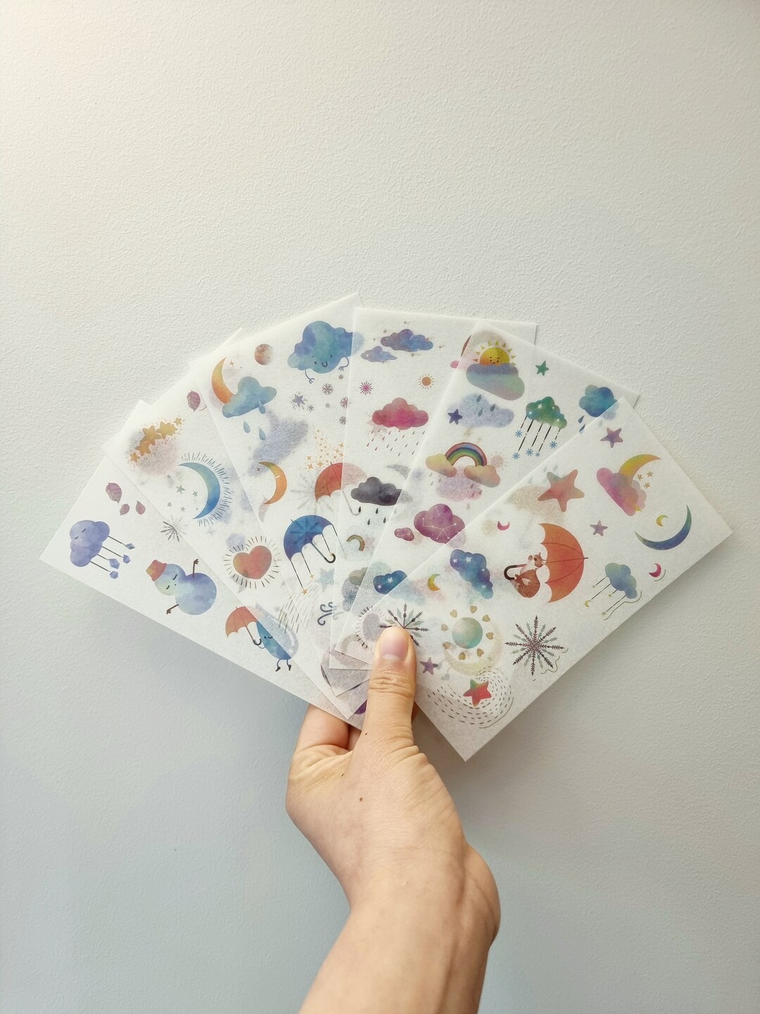 6 Sheets Weather Stickers, Weather Planner Stickers, Bullet Journal ...