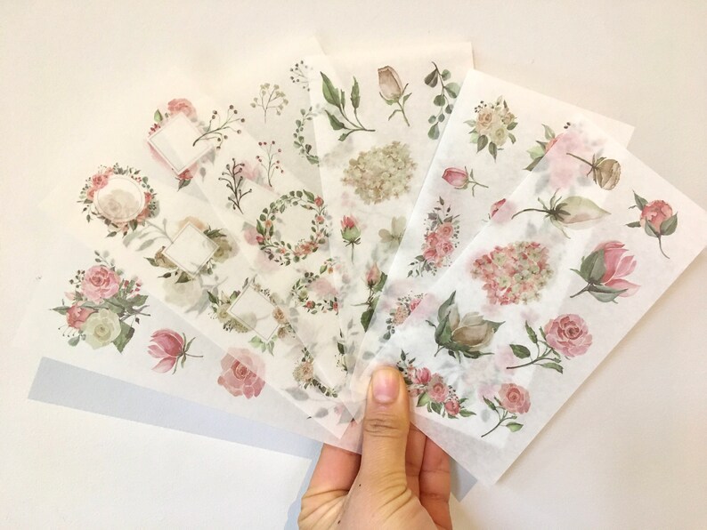 Flower Stickers Floral Stickers Flower Border Stickers - Etsy Australia
