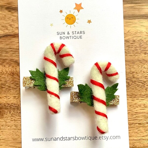 Candy Cane Hair Bow - Etsy