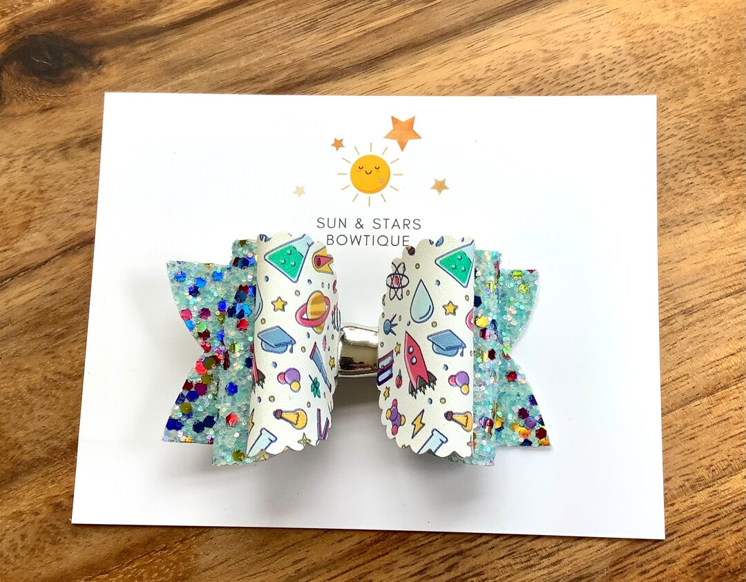 Sparkly Science Hair Bow, Science Fair, School, Homeschool,hair Bow ...