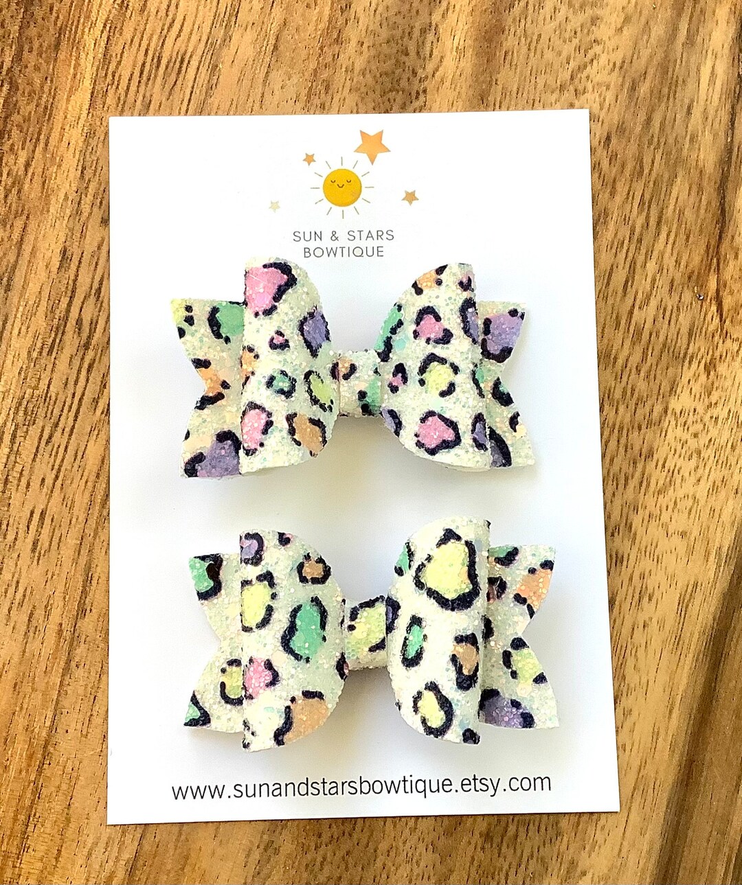 Rainbow Animal Print Pigtail Bows, Wild One, Safari, Jungle, Party ...