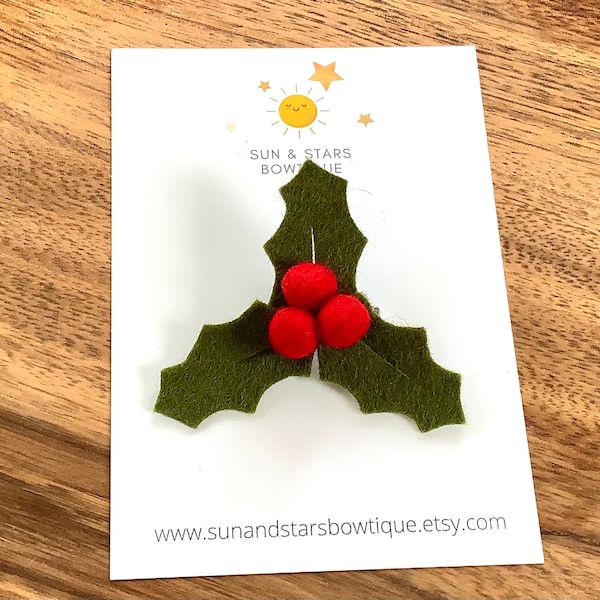 Felt Holly Brooch Pin - Etsy UK