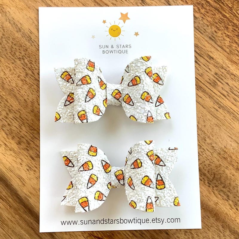 Candy Corn Hair Bow - Etsy