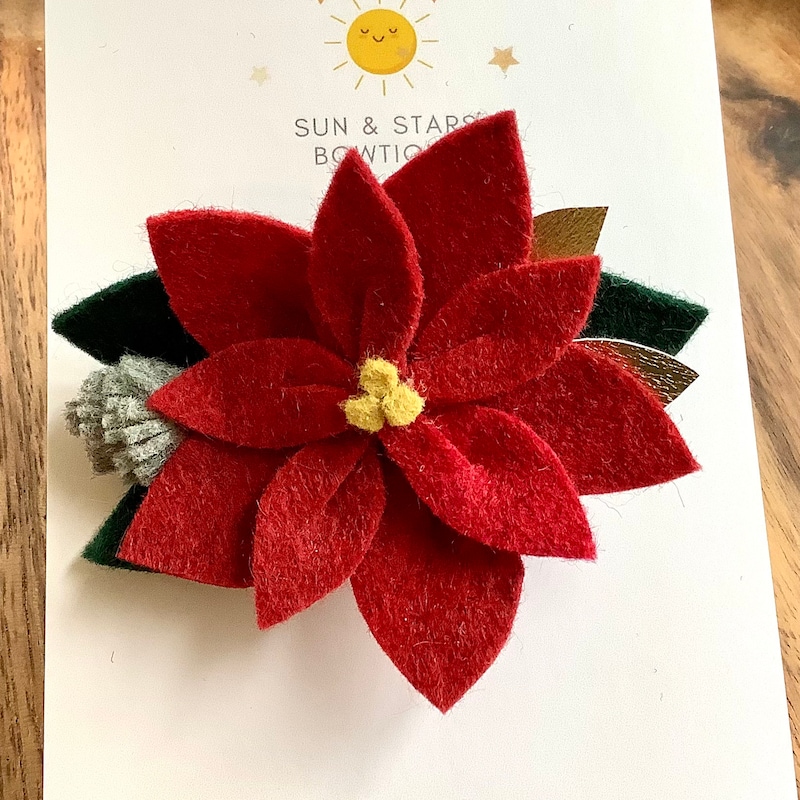 Poinsettia Pin - Etsy