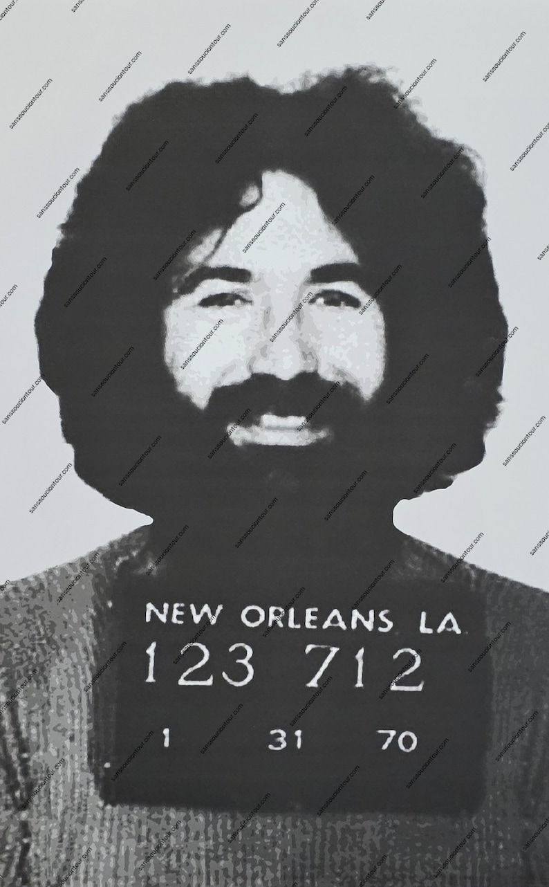 Grateful Dead Print/poster - Jerry Garcia Mugshot 11x17" Print, Free ...