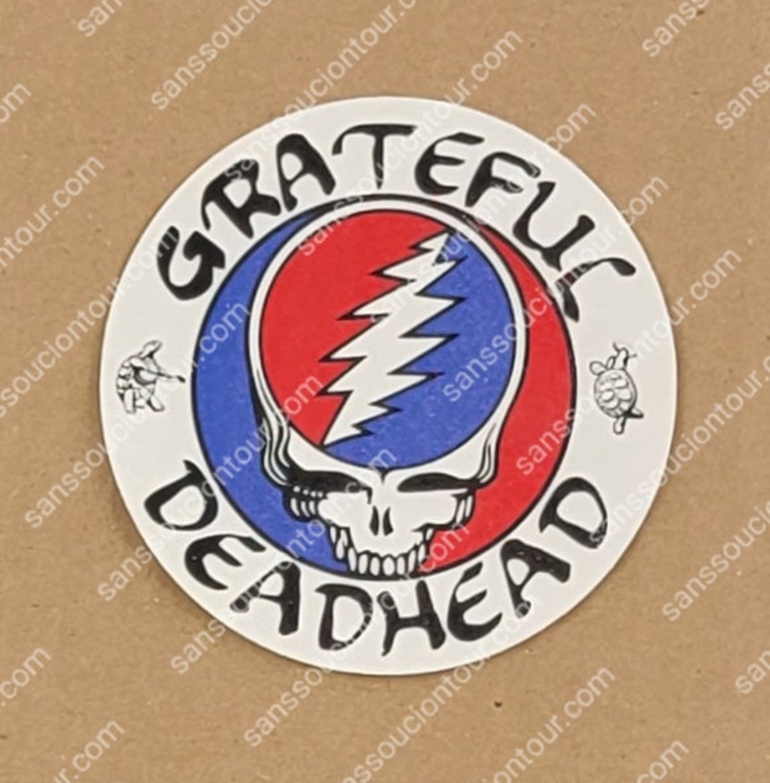 Grateful Deadhead 3.75 Round Cloth Lot Silk W/sticky Back, Jerry Garcia ...