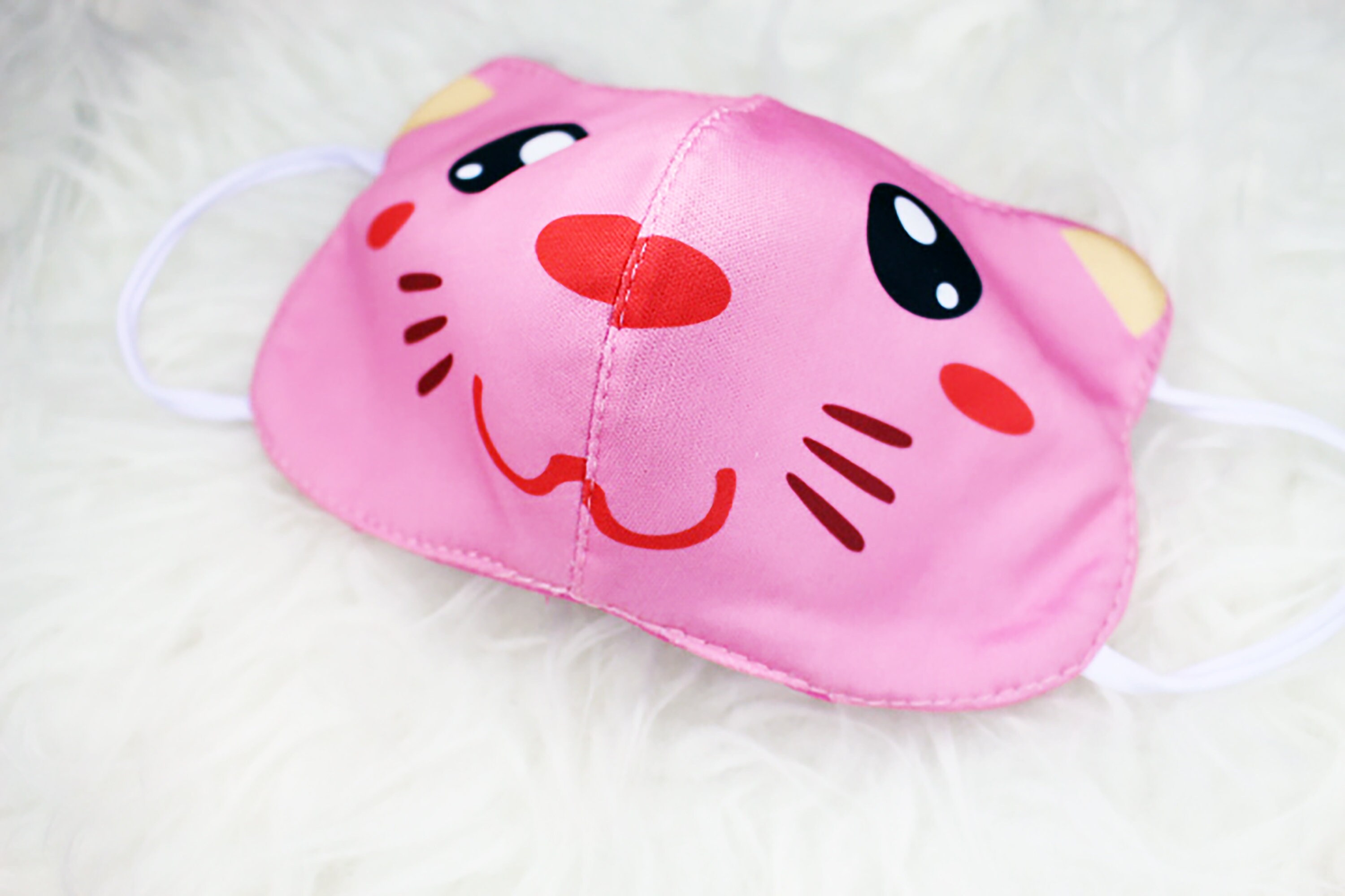 KIDS FACE Masks/cute Animal Pink Cat Cloth Face - Etsy Hong Kong