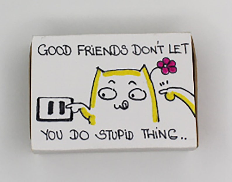 Matchbox Card good Friends - Etsy