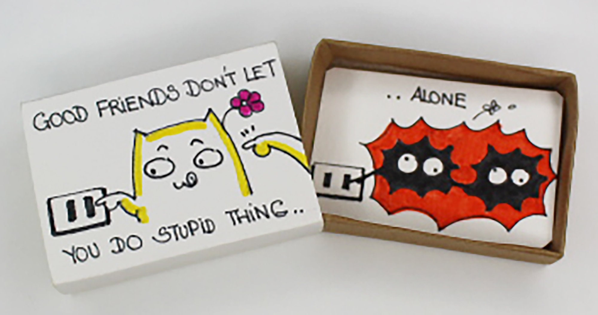 Matchbox Card good Friends - Etsy