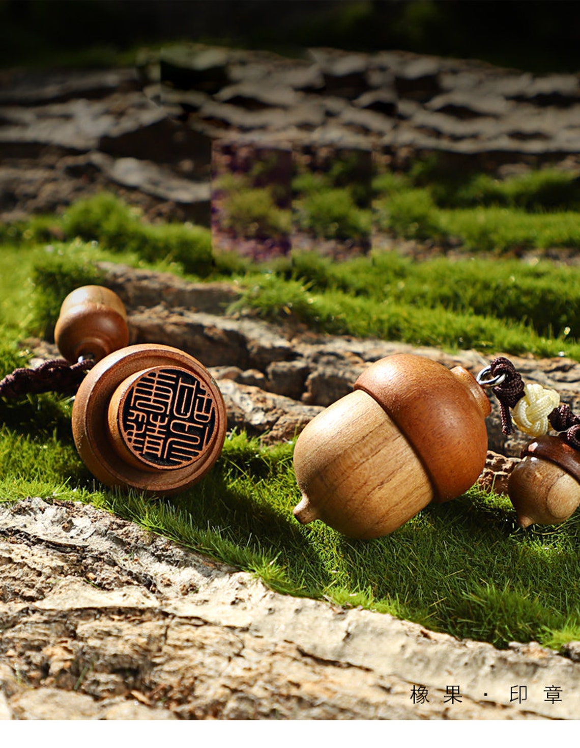 Chinese Acorn Wood Pendant Chop Seal Chinese Custom Name | Etsy