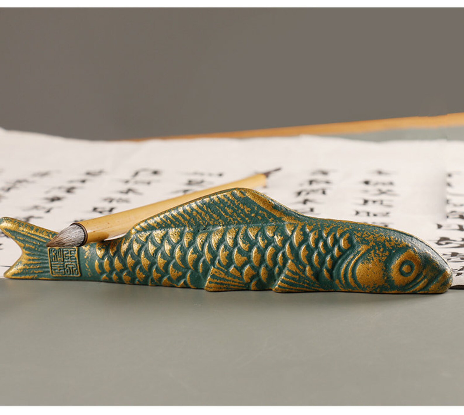 Chinese Calligraphy Paperweight， Iron Paperweight, Brush Paintig ...