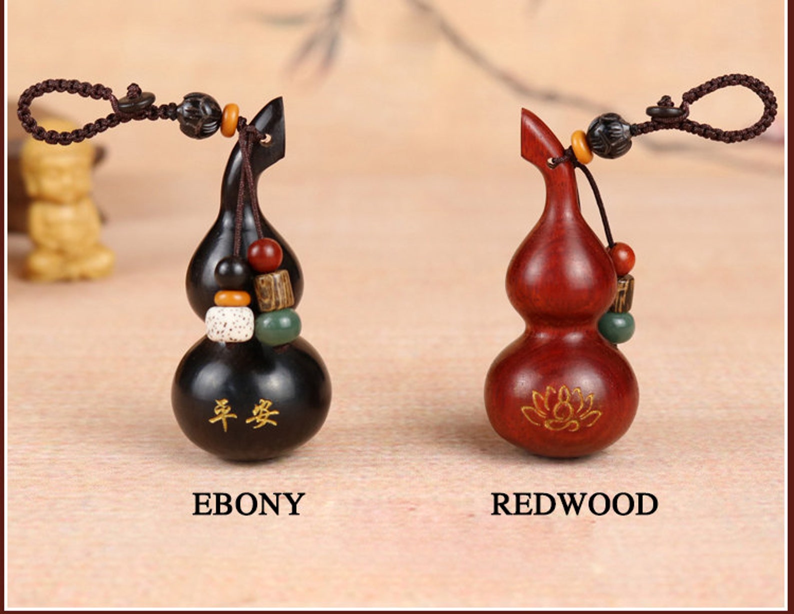 Chinese Custom Lettering Ebony Gourd Key Chain Pendant - Etsy