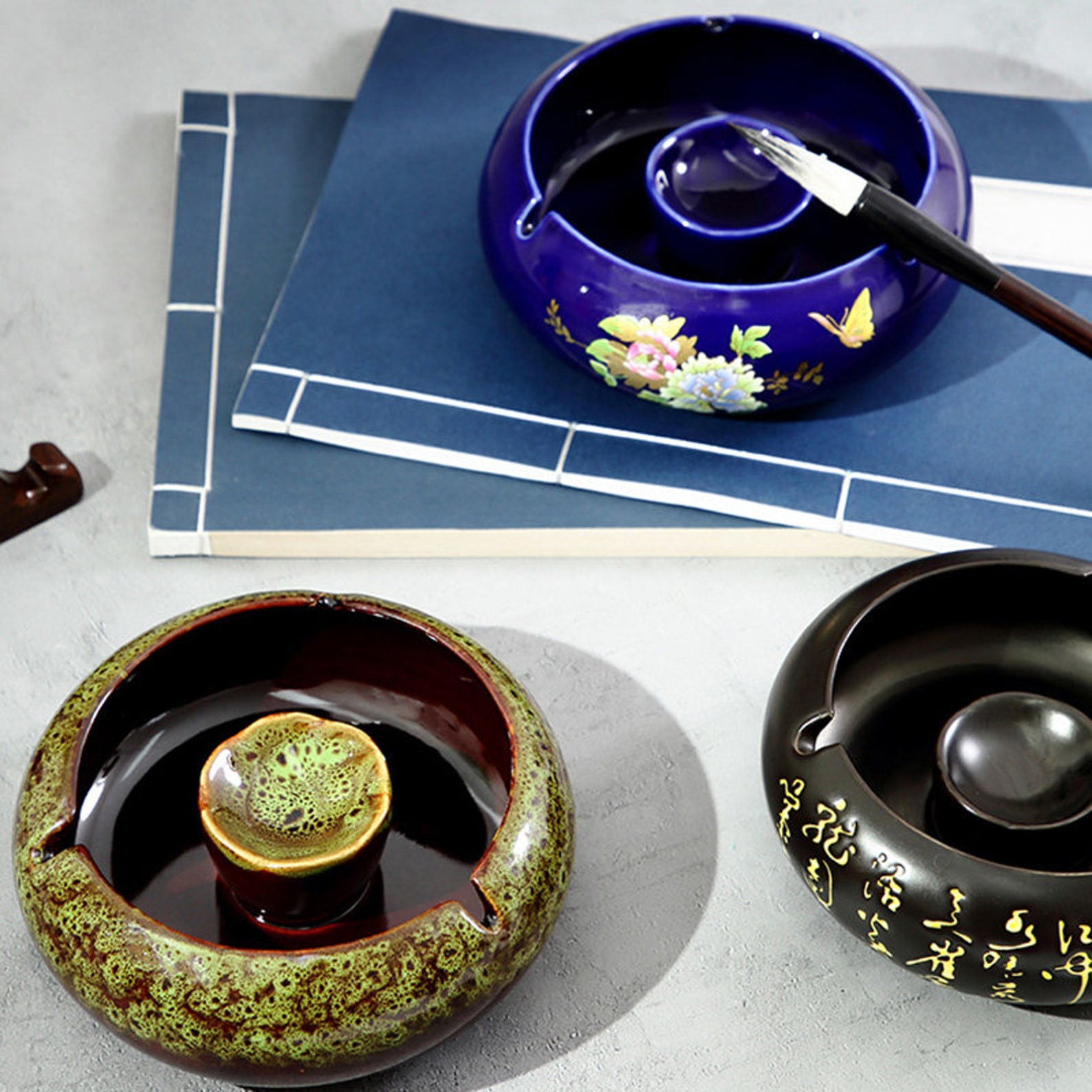 China's Wind Pottery Porcelain Multifunctional Inkwell - Etsy