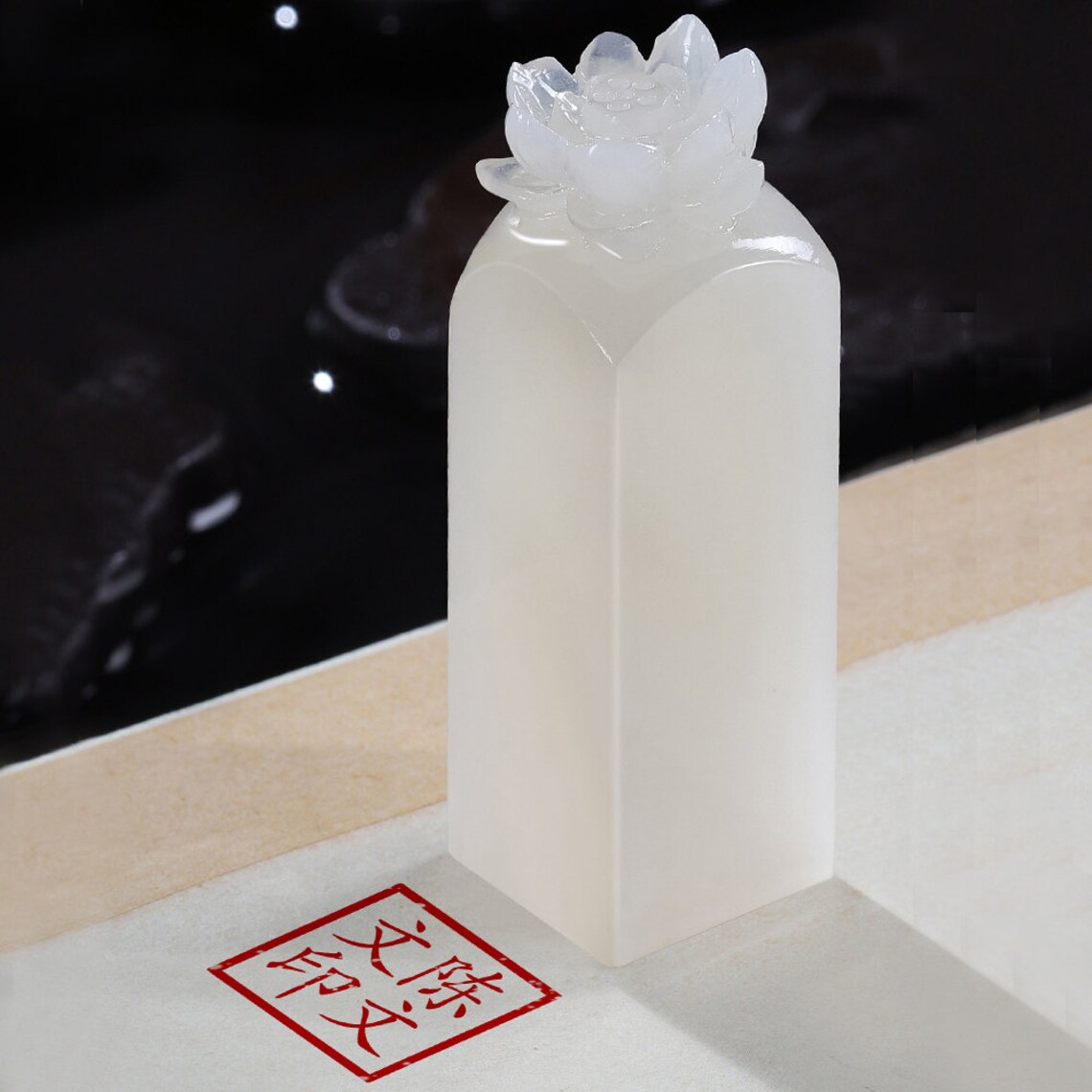 Custom Lotus Seal Name Seal, Stone Seal Carving, Chinese Stone Square ...