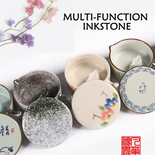 China's Wind Pottery Porcelain Multifunctional Inkwell - Etsy