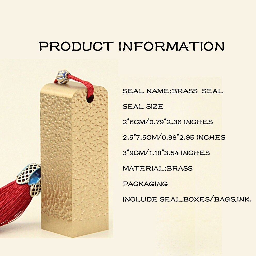 Chinese Custom Brass Chop Seal Seal Carving Chinese Seal | Etsy