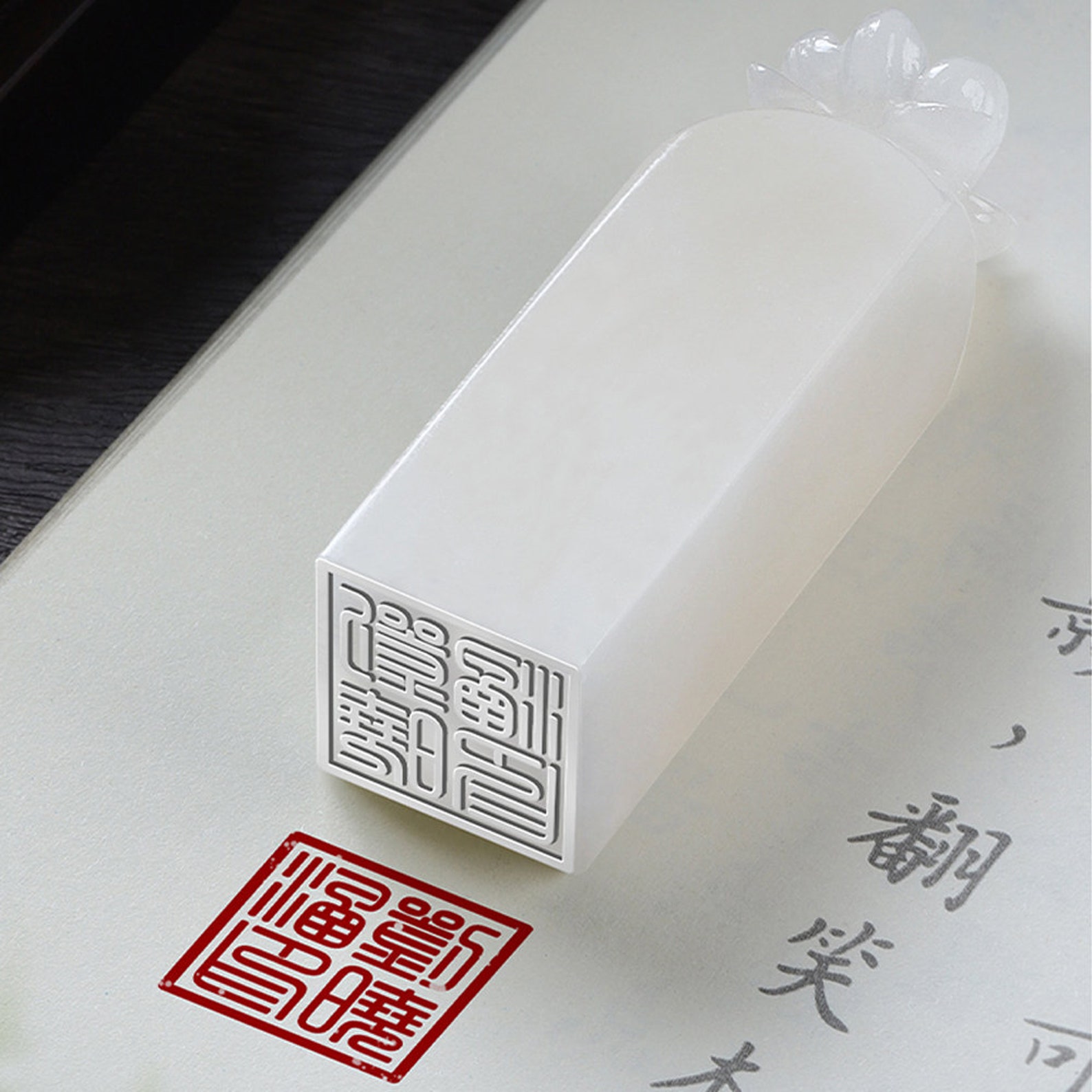 Custom Lotus Seal Name Seal, Stone Seal Carving, Chinese Stone Square ...