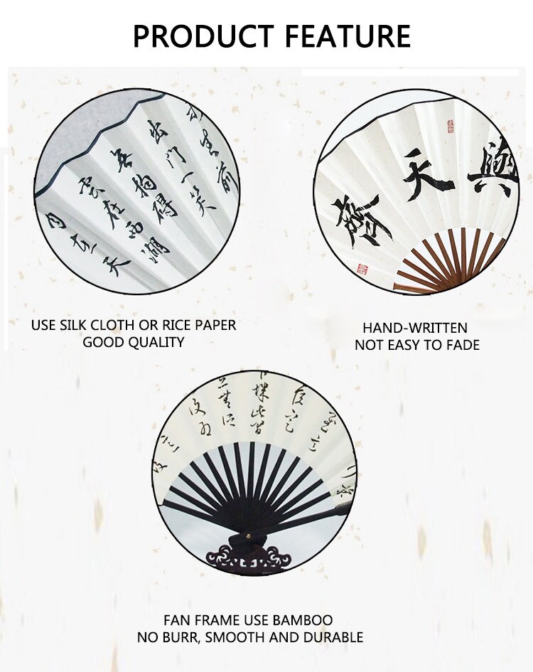 Hand-written Chinese Calligraphy Folding Fan Handheld Folding | Etsy