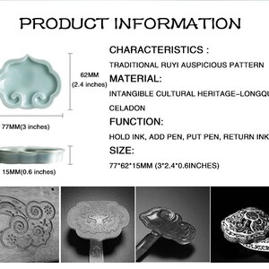 China Ruyi Porcelain Multifunctional Inkwell Inkstone With Brush Holder ...