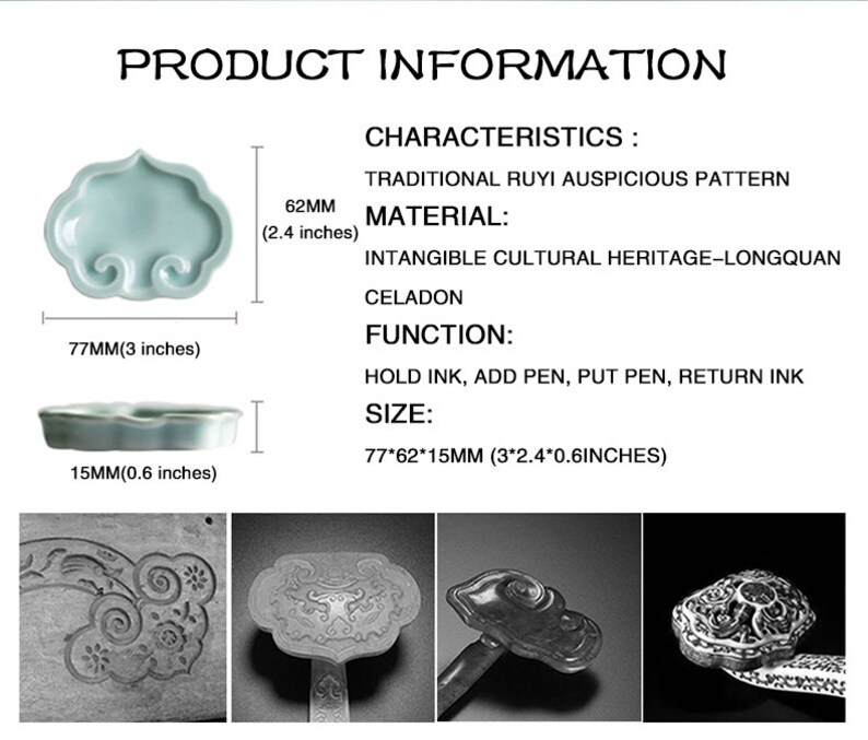 China Ruyi Porcelain Multifunctional Inkwell Inkstone With - Etsy