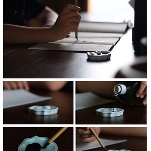 China Ruyi Porcelain Multifunctional Inkwell Inkstone With Brush Holder ...