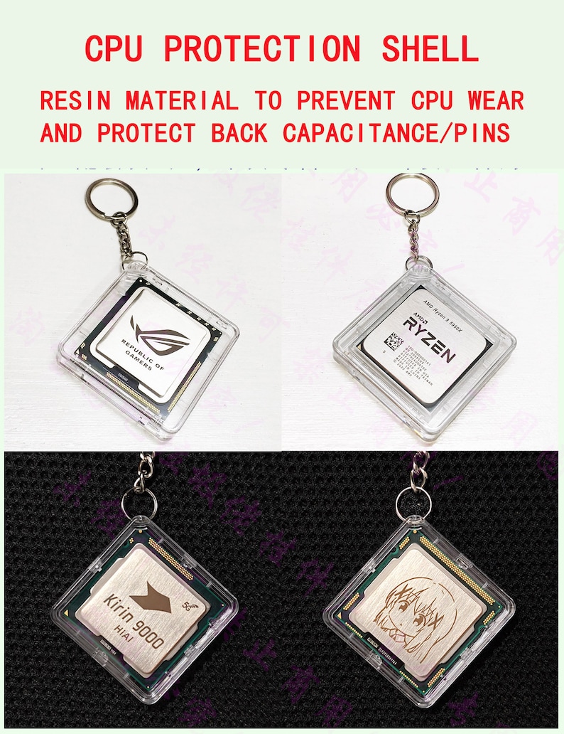 Personalised CPU Processor Keychainpersonalized | Etsy
