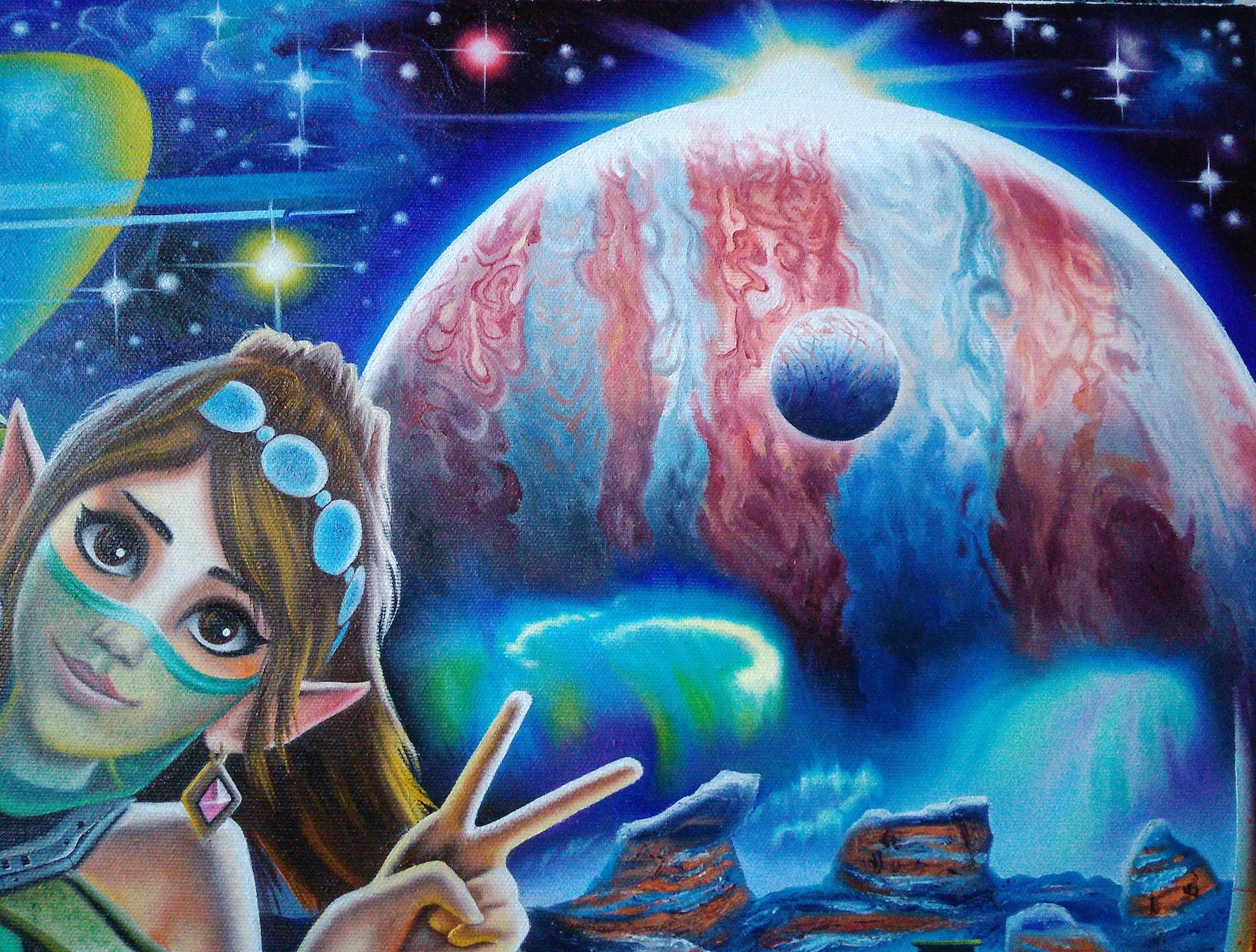 Oil Painting Graffiti Art 1 Space Painting a Fantastic Plot - Etsy