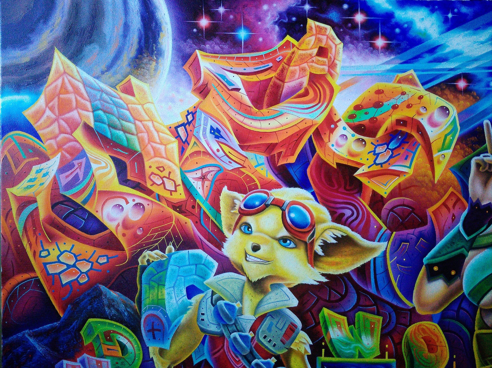 Oil Painting Graffiti Art 1 Space Painting a Fantastic Plot - Etsy