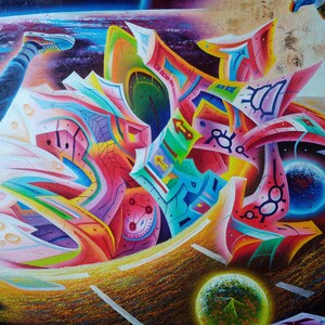 Graffiti Art, Oil Painting, Space Painting, a Fantastic Plot in the ...