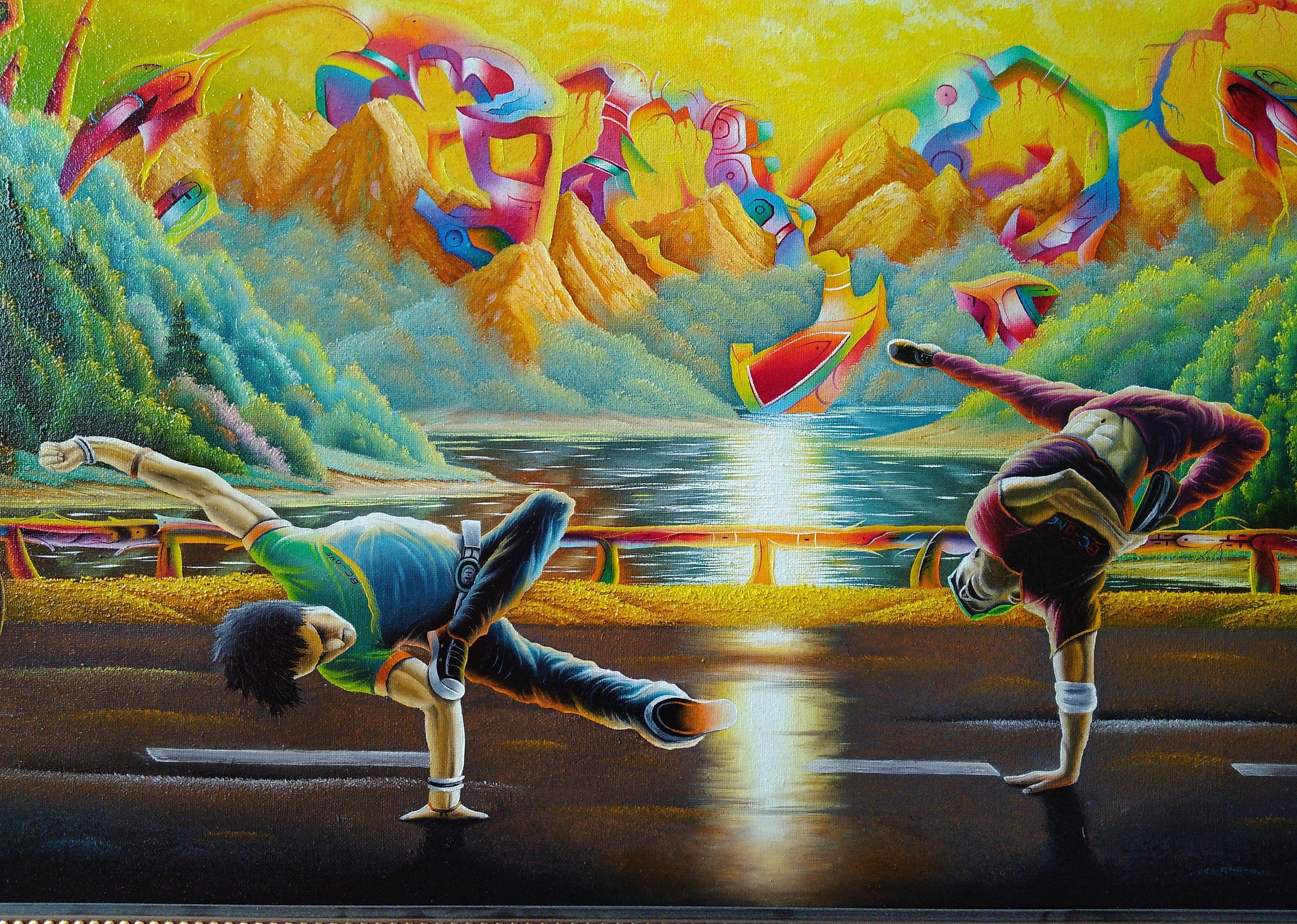 Oil Painting Modern Fantastic Art. Break Dance Graffiti Art - Etsy