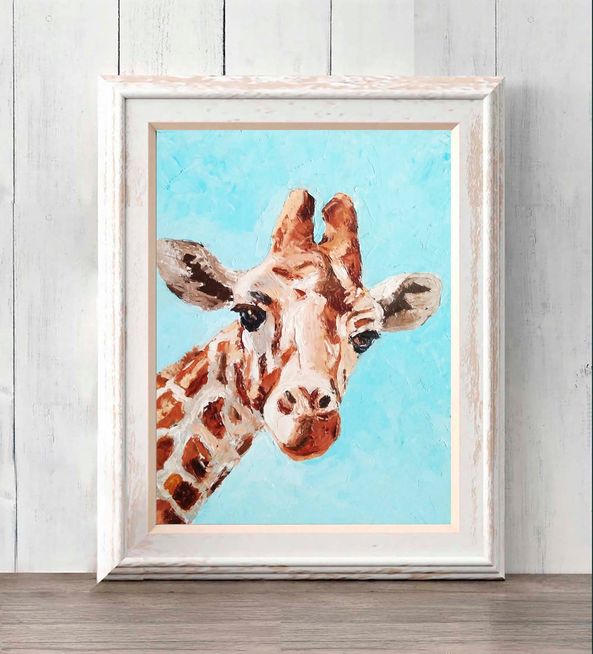 Giraffe Painting Original Art African Artwork Safari Wall Art | Etsy