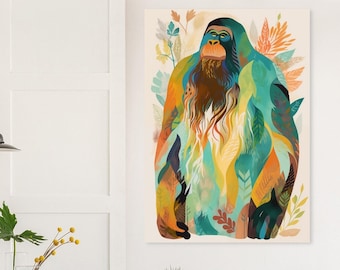 Steampunk Sasquatch Poster, Bigfoot Steampunk Wall Art, Bigfoot ...