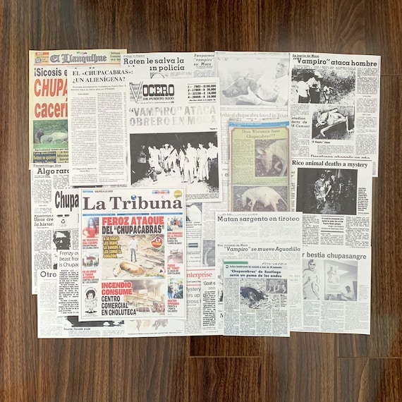 Chupacabra Cryptid Newspaper Articles Set Cryptidcore - Etsy Australia