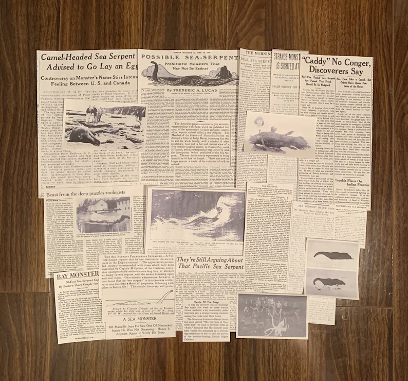 Sea Monster Newspaper Clippings Set - Etsy