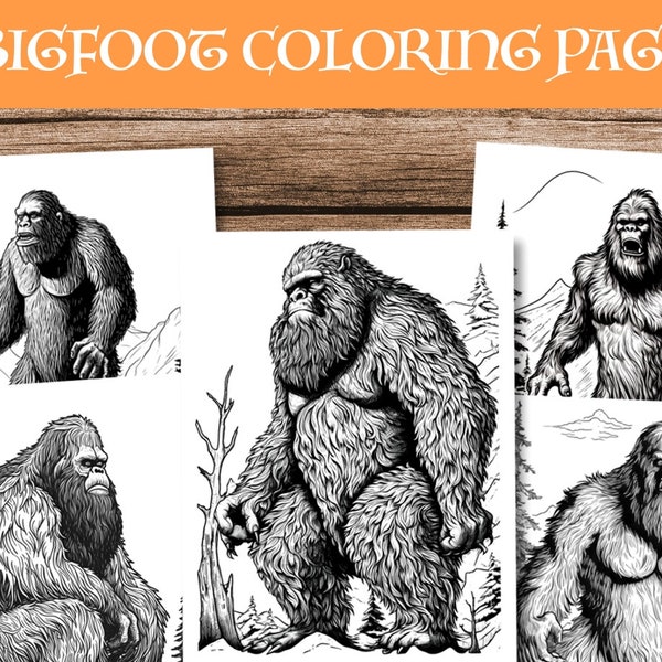 Printable Coloring Pages Bigfoot - Etsy