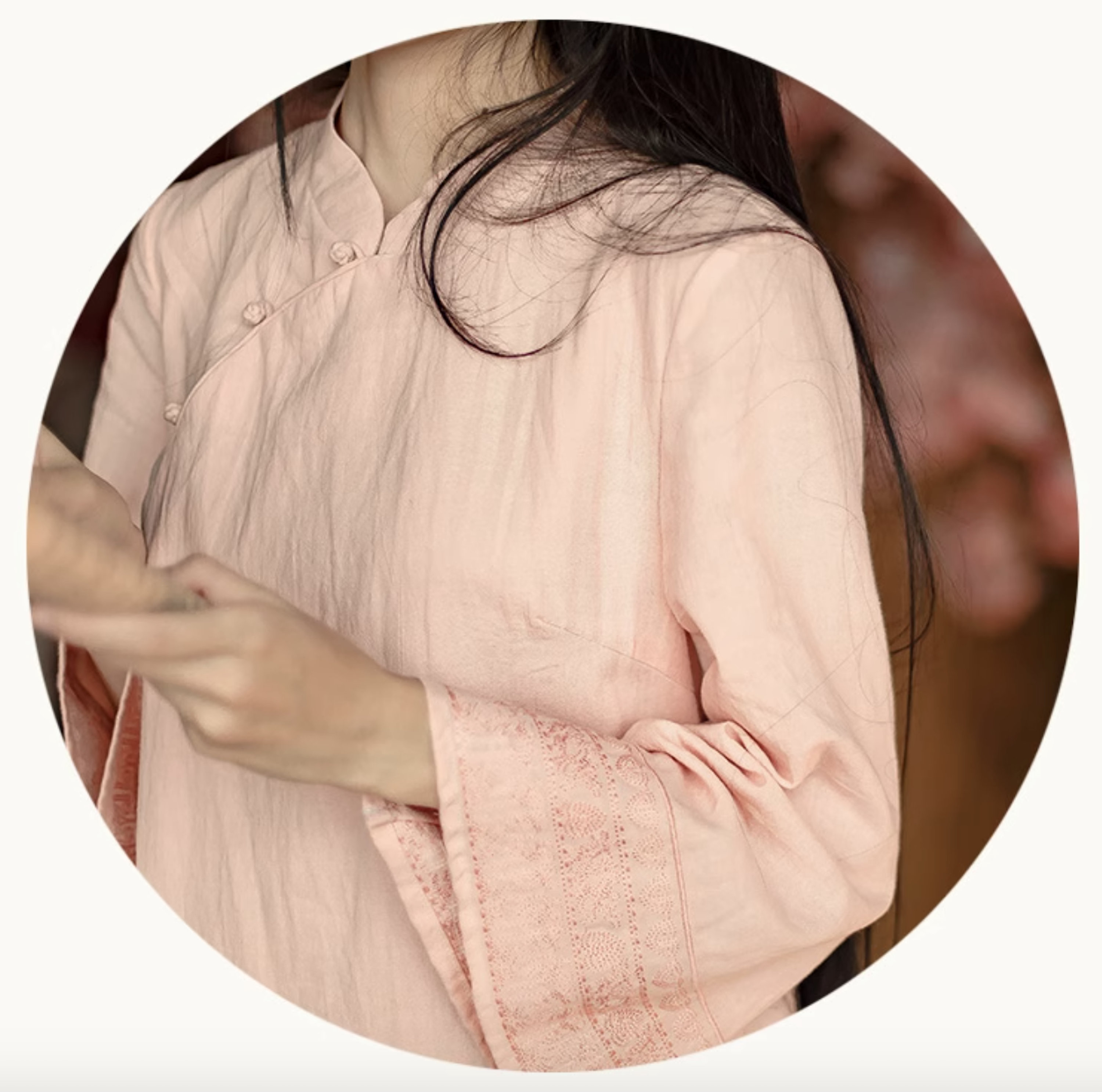 Ancient Embroidery Style Cotton Tea Ceremony Dress - 新中式茶服 Neo-chinese ...