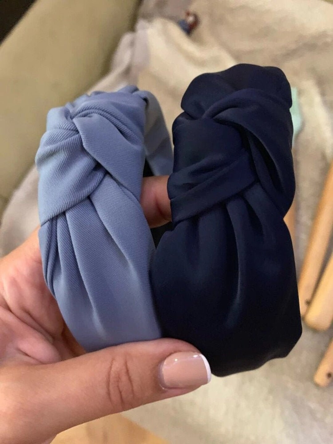 Blue Knotted Headband, Mustard Head Band, Hairband Turban, Headband - Etsy