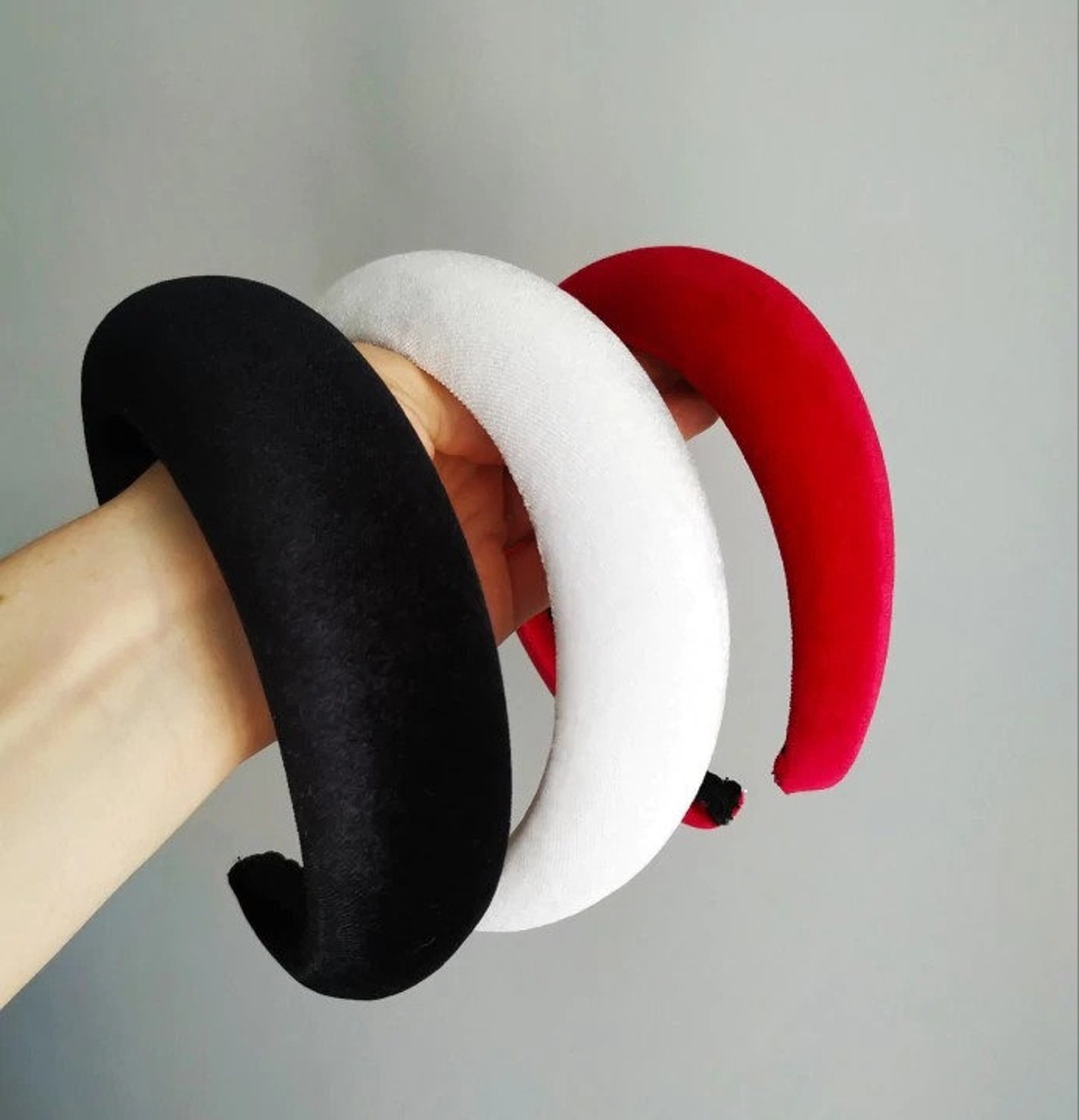 Hair Band Velvet Plush Headband Vintage Padded Velvet Black - Etsy