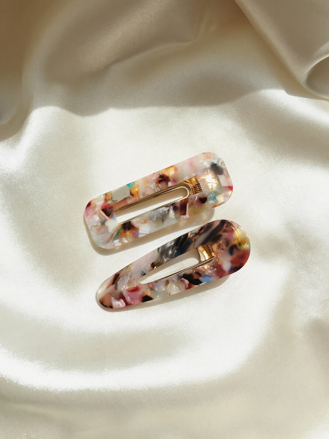 Acrylic Hair Clips Acetate Hair Clip Multicoloured Rainbow - Etsy