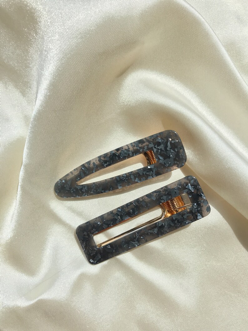 Resin Hair Clip Tortoise Hair Clips Blackpearl Hair Clip - Etsy