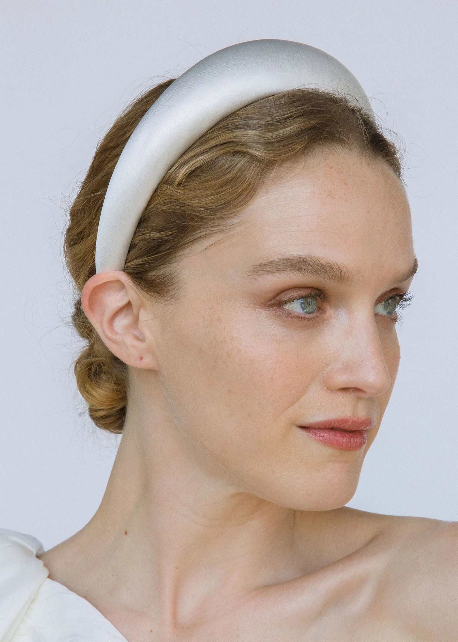 White Headband Bridal Headband Wedding Satin Padded Head - Etsy