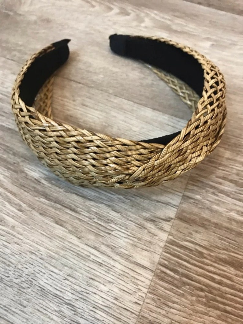 Raffia Knotted Headband Beige Straw Weaving Knotted - Etsy