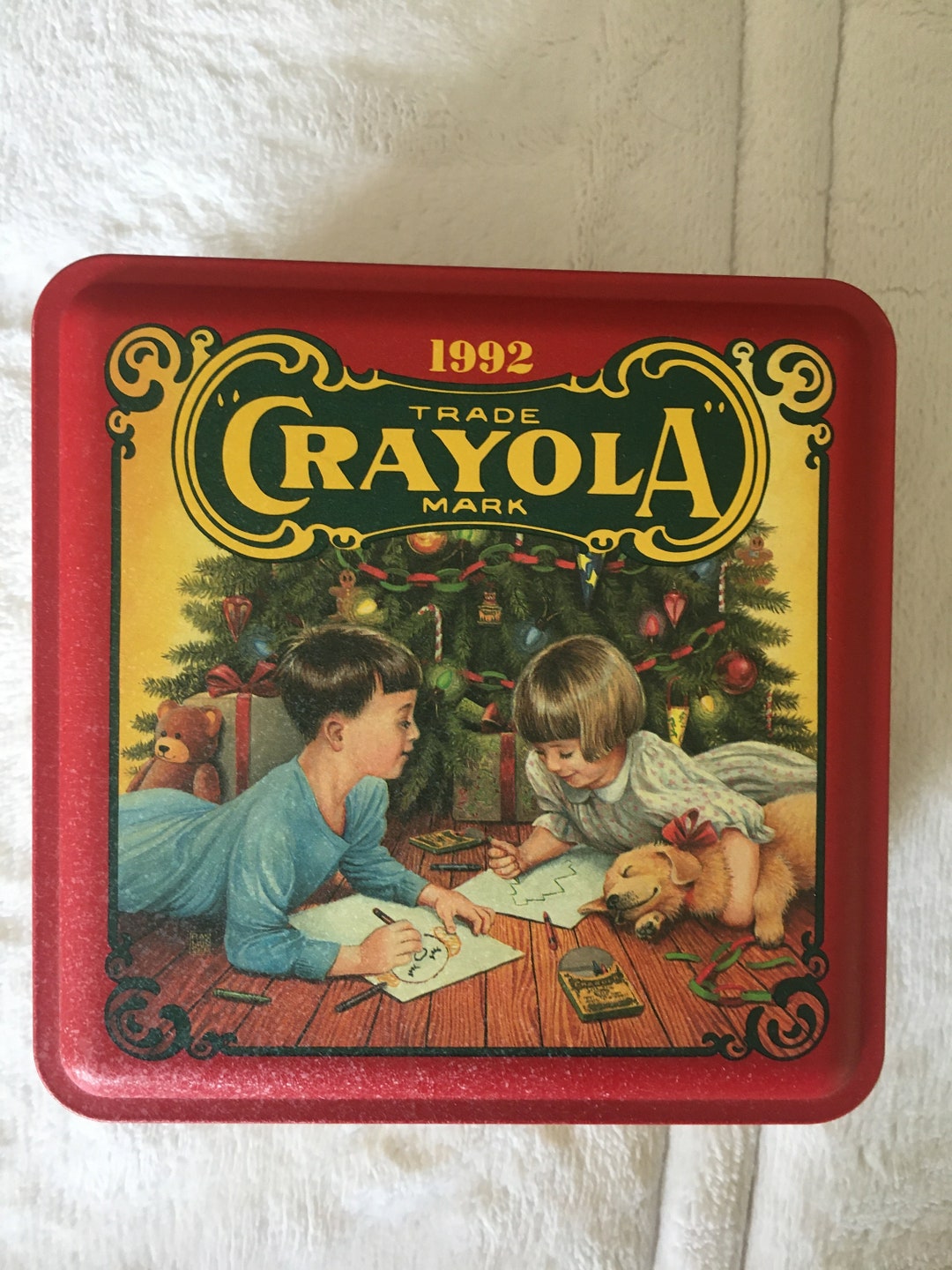 Crayola Tin With Crayola Bear Ornament - Etsy