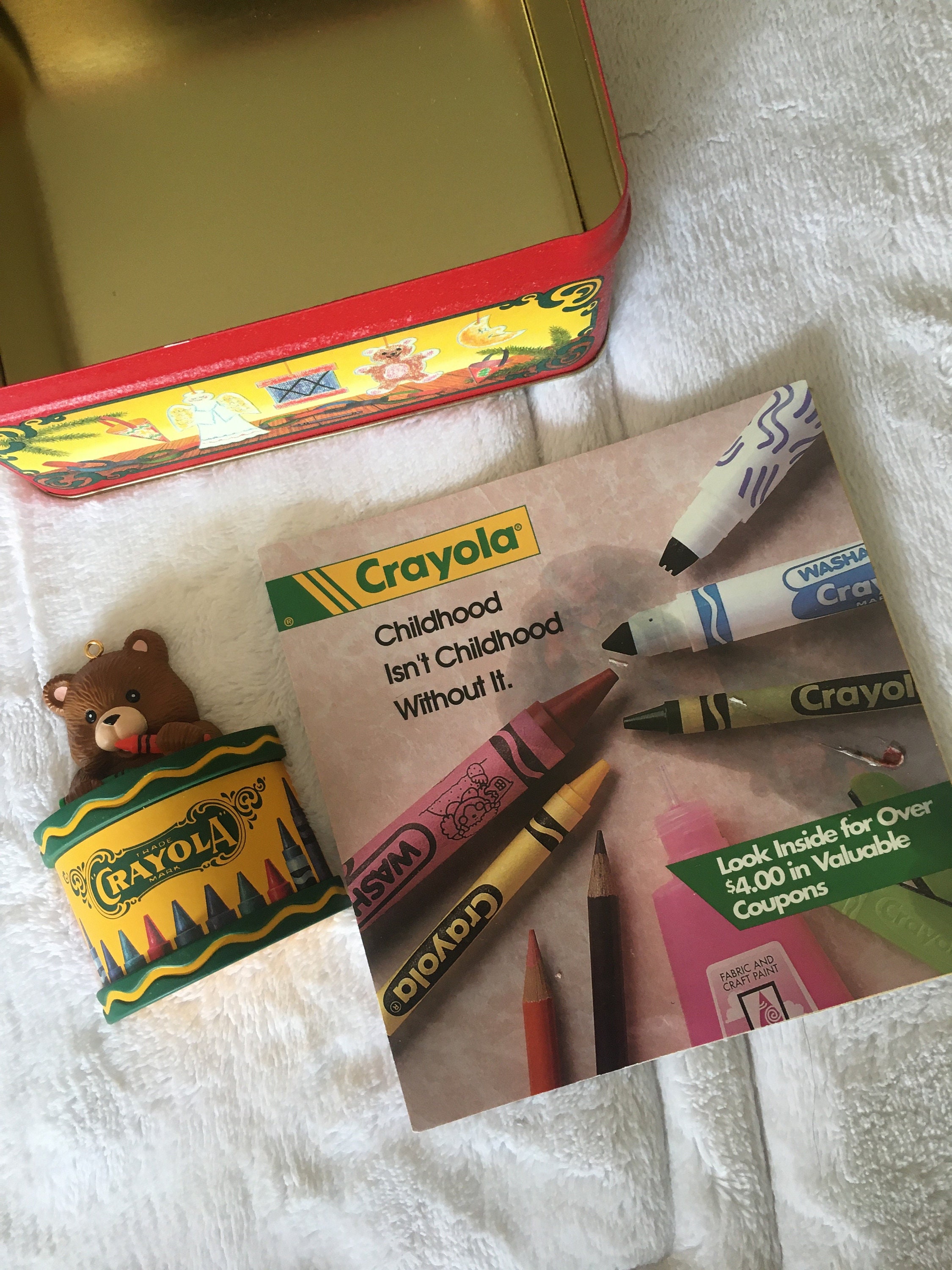 Crayola Tin With Crayola Bear Ornament - Etsy