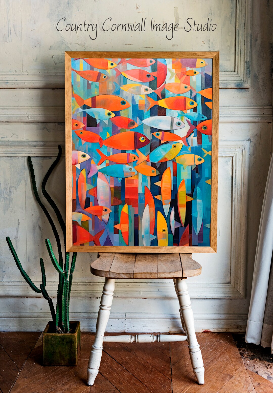 Busy Fish Ocean Fish Painting Prints Living Room Decor - Etsy