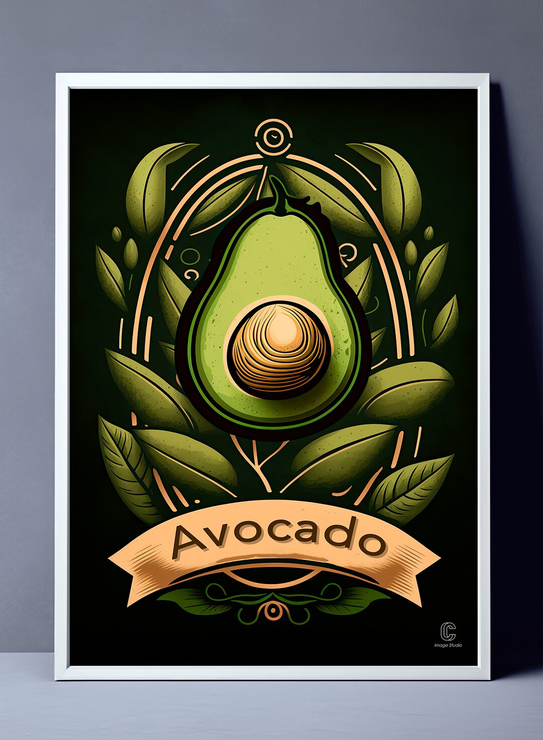 Avocado Poster Shop Café Sign Logo Wall Décor Vegan - Etsy